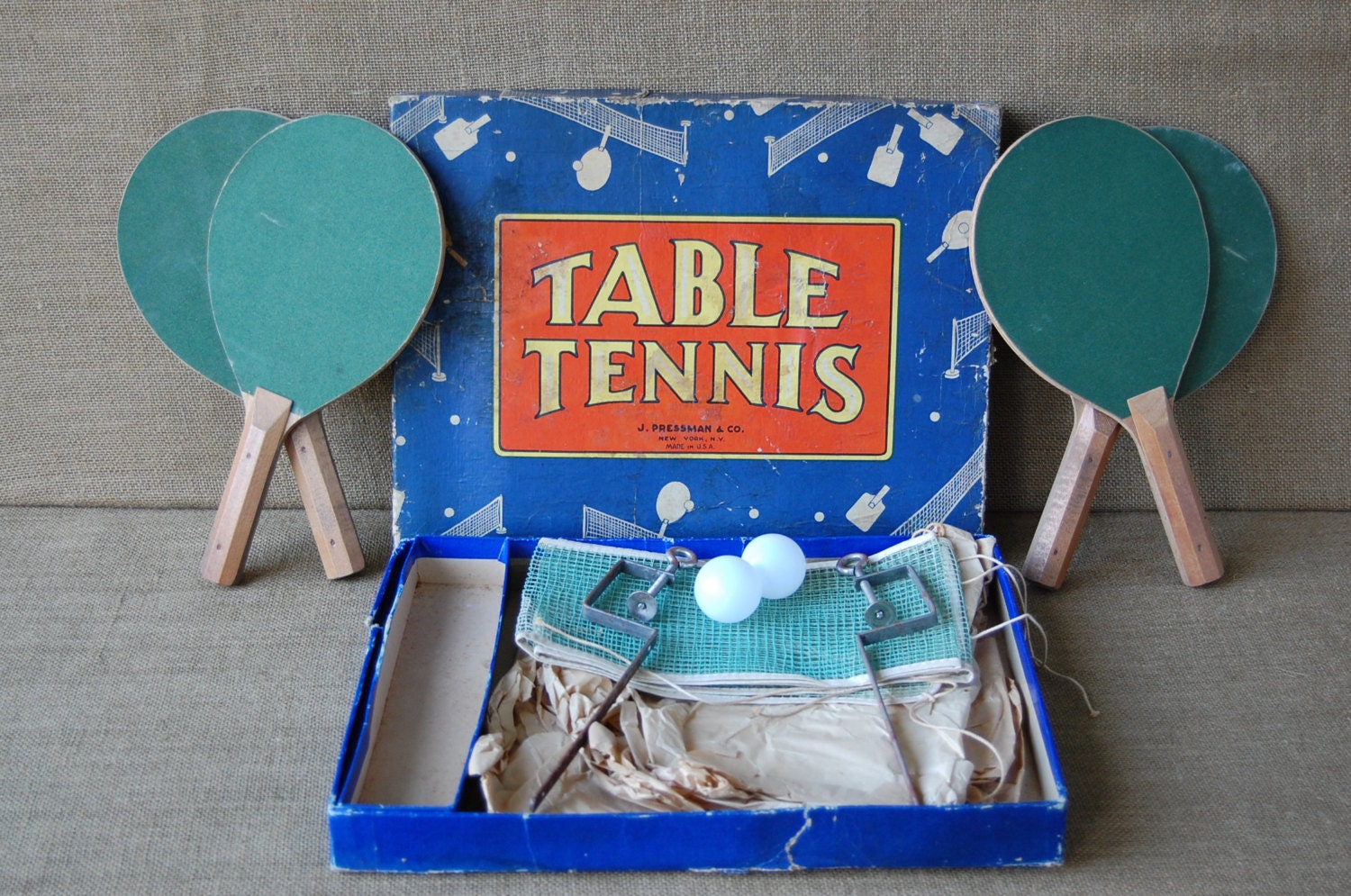 Vintage Table Tennis Game Ping Pong Game Mini Lawn Tennis