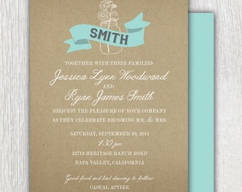 Printable wedding program Square Fleur de by PrettiestPrintShop