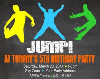 Sky Zone Birthday Invitation Template