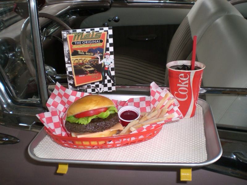 Vintage Trac Co Car Hop Tray Yellow Rubber Feet Caps USA