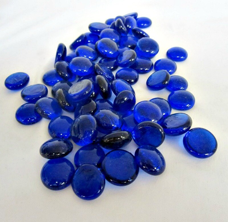 25 Medium Sapphire Blue Glass Gems Glass By Yourglasssupply
