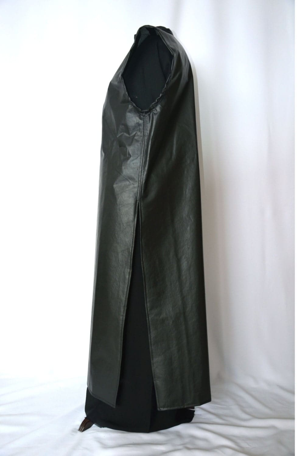 Surcoat Medieval Renaissance Viking in black faux leather