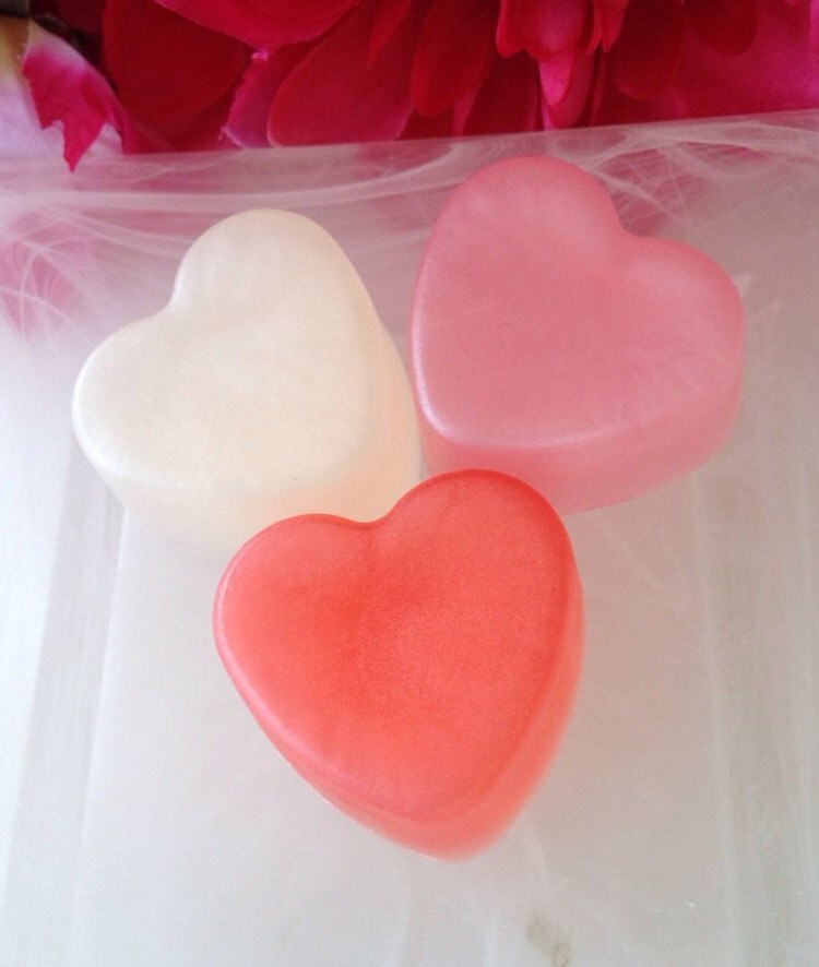 Mini Heart Soaps Heart Favor Soap Heart by SeasideSoapKitchen