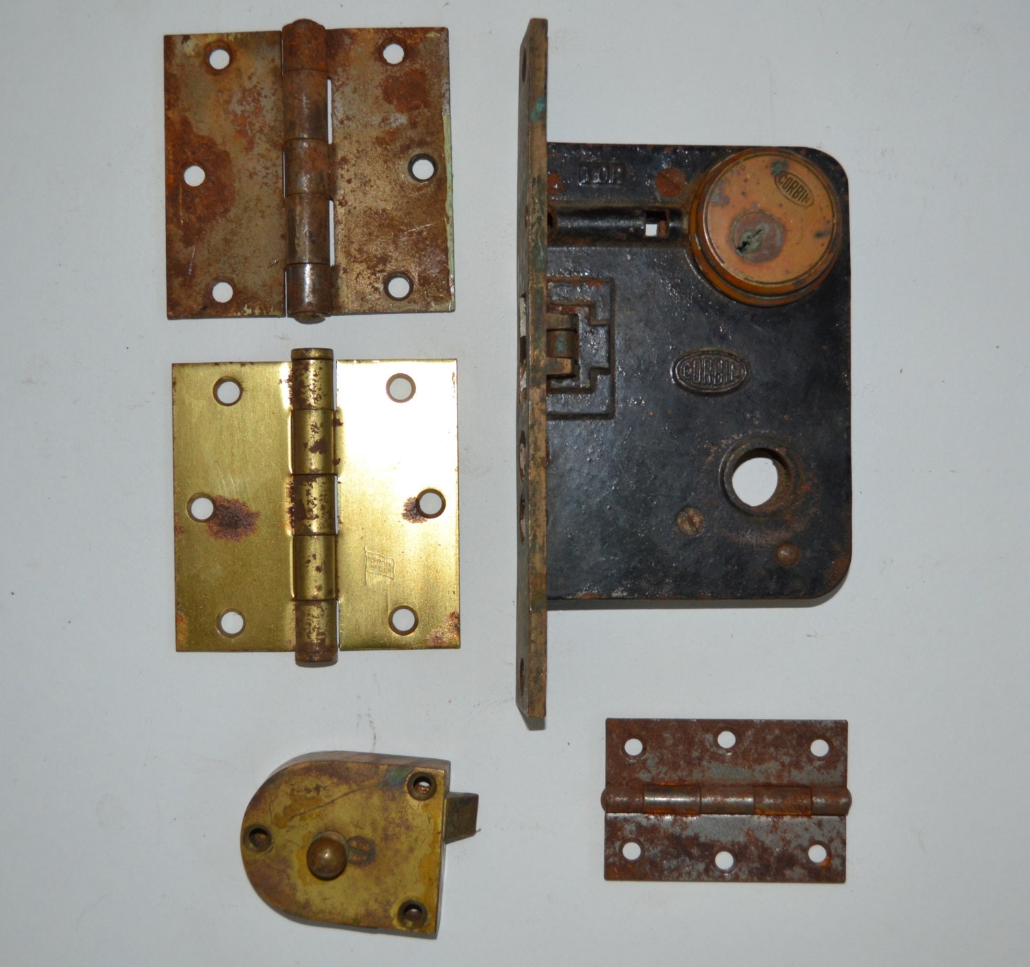 Lot of Vintage Hardware * Hinges & Door Locks * Steampunk * Repurpose ...
