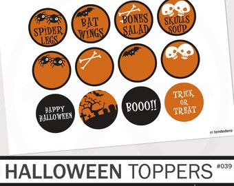 2" Halloween printable labels, cupcake toppers for Halloween parties ...
