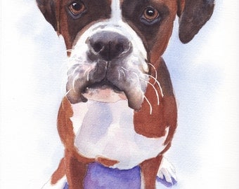 Unique boxer dog painting related items | Etsy