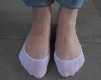 Pale Lavender Cotton Socks-Heels Socks, Peep toe Socks, Low cut Stretch ...