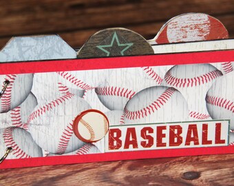 Premade one of a kind "baseball" scrapbook. Sturdy wood pages. A unique ...