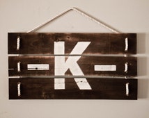 24" Pallet and Rope Wall Hanging - Initials