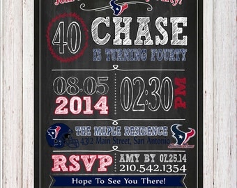 Houston Texans Party Invitations