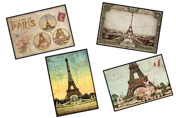 Set of 50 different postcards of Paris by EditionsEmmanuelGill