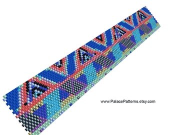 Tribal Bracelet Pattern - Peyote Stitch Bracelet Pattern - Bead Loom ...