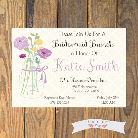 Bridesmaid Luncheon Invitation Printable By ALittleHappyShop