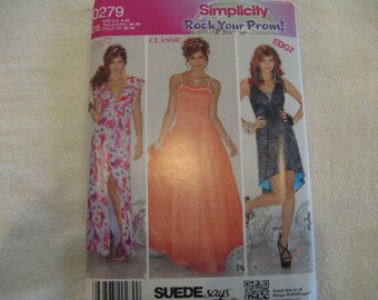 Simplicity Rock Your prom Suede Says Prom Dress Pattern #0279 Sizes 4-12