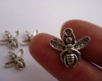 Popular items for silver bee charms on Etsy