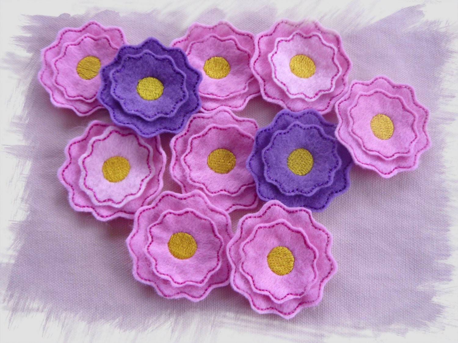 Flower Feltie Layered In The Hoop Machine Embroidery Design