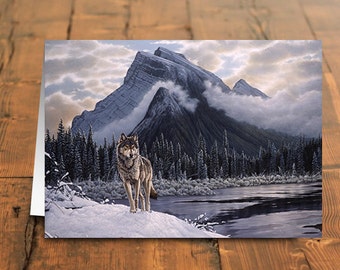 Popular items for wolf greeting card on Etsy