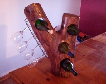 Log wine rack | Etsy