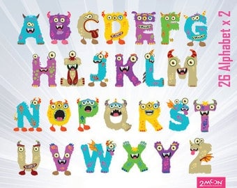 Popular items for monster alphabet on Etsy