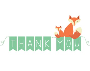 Popular items for fox thank you on Etsy