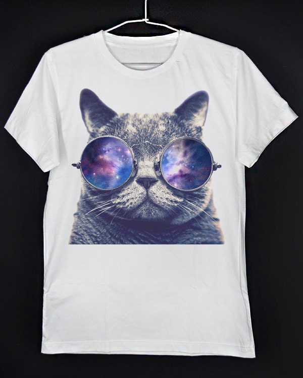 Space Galaxy Cat With Glasses