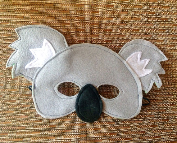 Handmade felt koala dress-up mask by BeaAndMeBoutique on Etsy