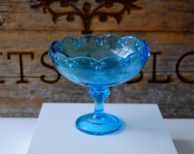 Popular items for blue glass compote on Etsy