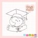 Graduation Owl Digital Stamp for Card Making Paper by 2CuteInk