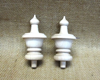 Finial Unfinished Wood Finial With Nice Profile Dowel Cap