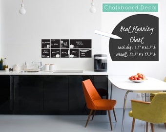 Chalkboard Meal Planner Chart Kitchen - Wall Decal Custom Chalkboard ...