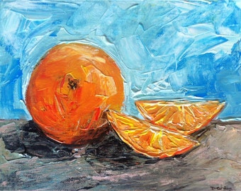 Items similar to Orange Still life Print A4 Vibrant Art Reproduction ...