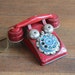 Vintage Red Toy Phone Voice Phone The Gong Bell Mfg. Co.