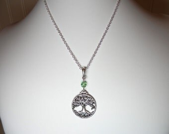 Green Tree Necklace Green Tree Jewelry Silver Tree with Roots Necklace ...