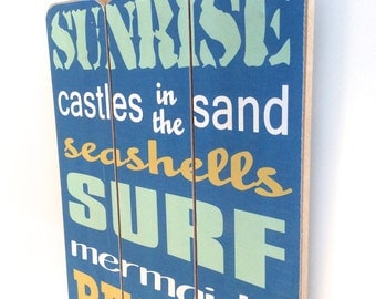Beach Decor, Beach Wall Art, Surf, Wood Beach Sign, Beach Sign Decor ...