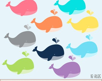 Whale clip art | Etsy