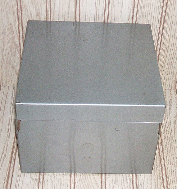 Vintage Metal File Box, Industrial Decor, Home or Office Storage Box ...
