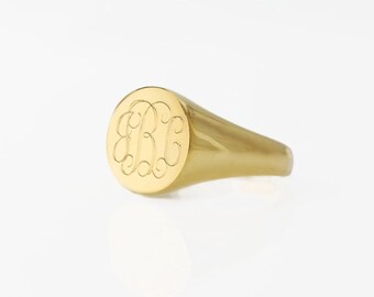 Monogram signet ring | Etsy