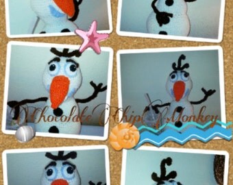 Olaf stuffed toy - Olaf stuffed doll - Olaf crochet snowman - Frozen doll