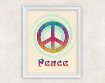 Unique peace sign art related items | Etsy