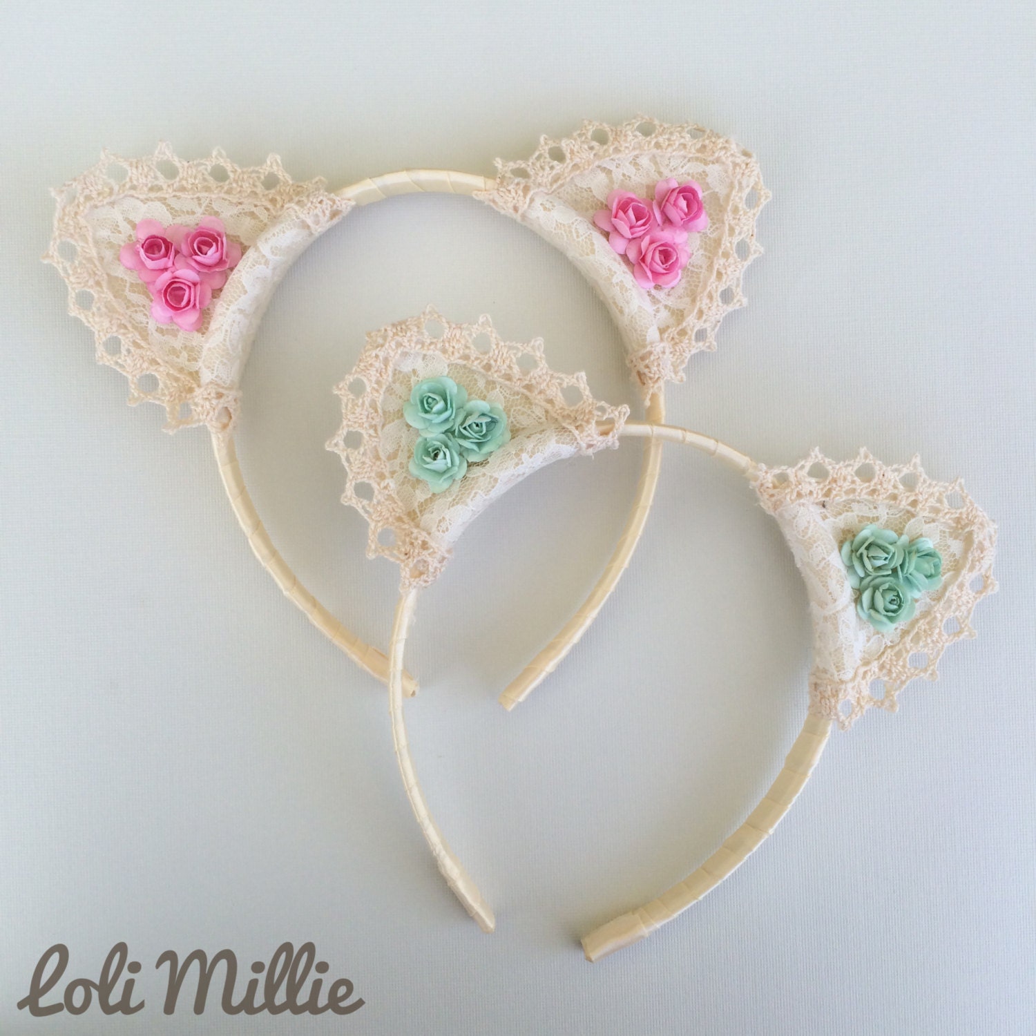Dreamy Cat Ears Headband Kawaii Floral Nekomimi Sweet Lolita