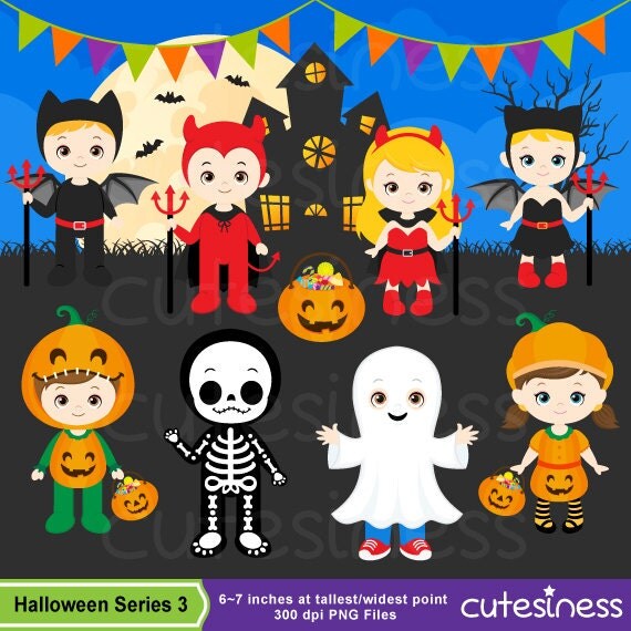 HALLOWEEN Digital Clipart Halloween Clipart Trick or Treat