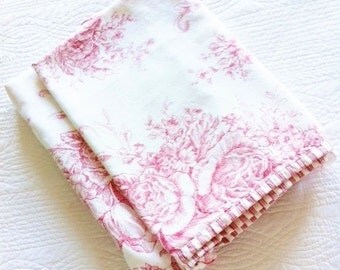 Red toile bedding | Etsy