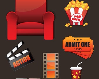 Movie clip art | Etsy