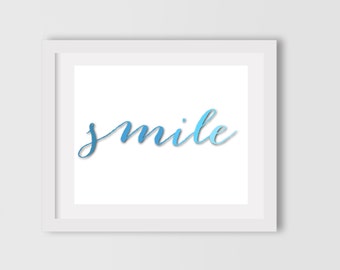Cursive smile | Etsy