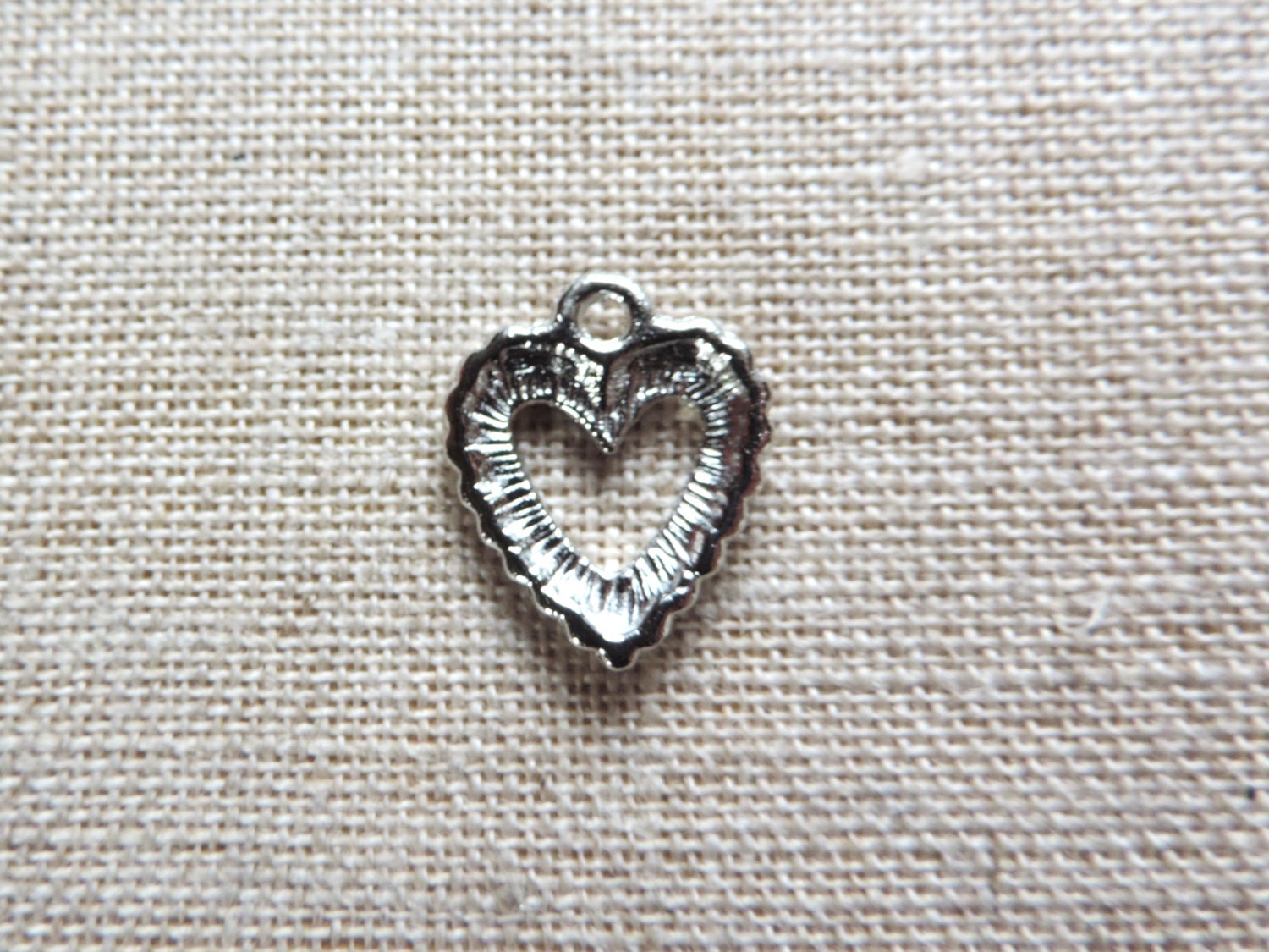 Heart Charms With Decorative Ornate Outline. x 10 by Charmalushus