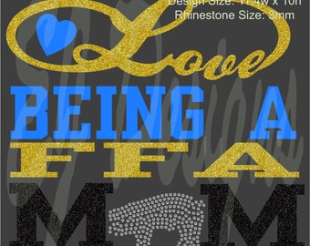 Infinity Love being a FFA mom-Vinyl ready-rhinestone template- pattern -15