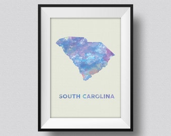 Virginia Watercolor Map Art Print Virginia Ink by MilkNSugarArt