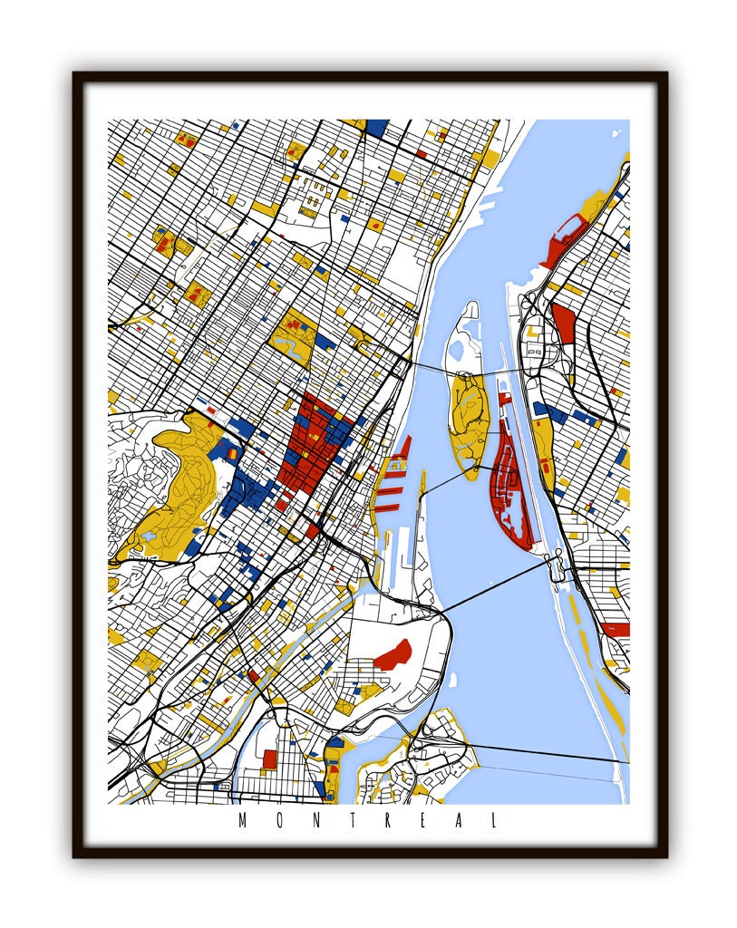 Montreal Map Art / Montreal Canada Wall Art / Print / Poster