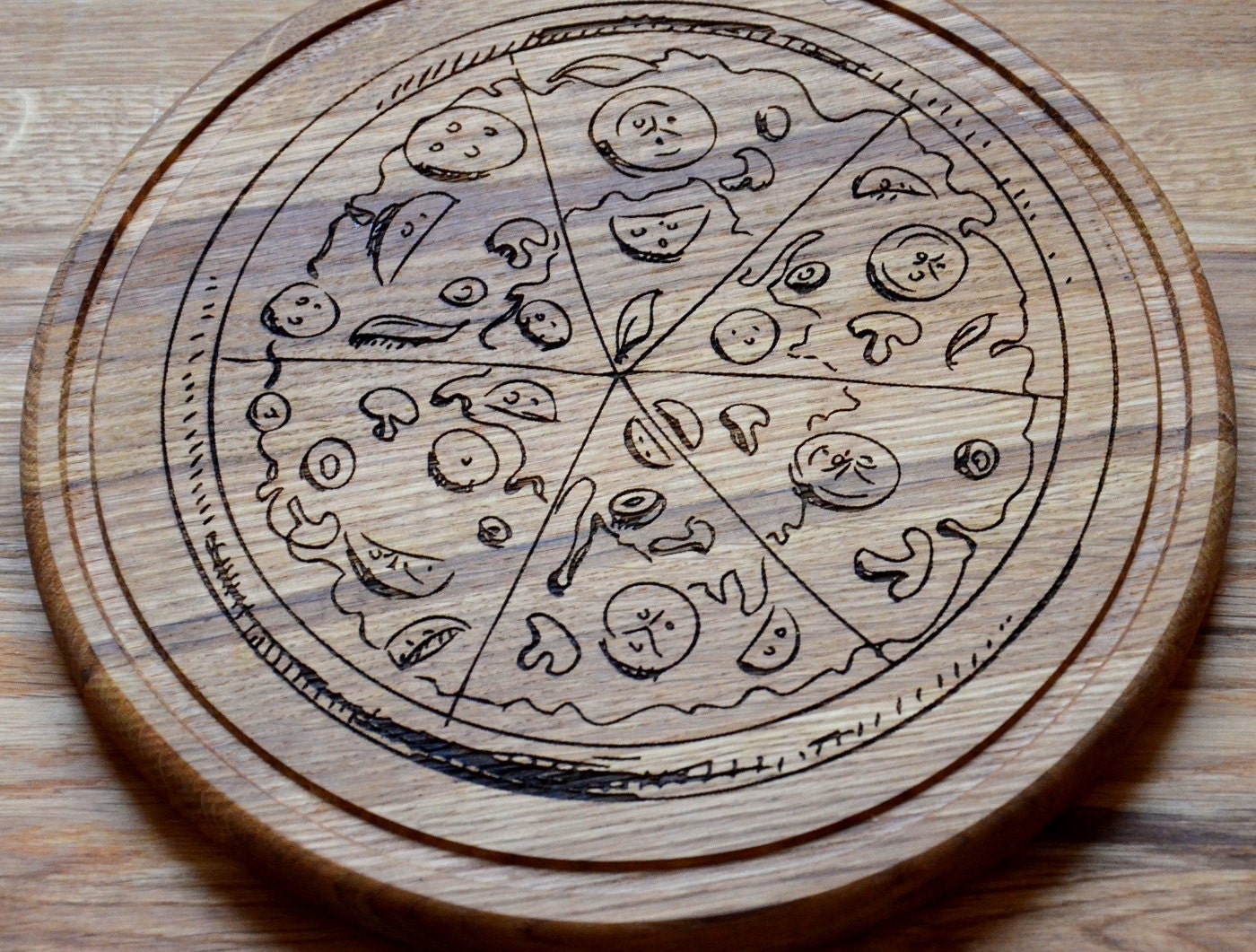 Round Board for Pizza Cutting Board Custom Engraved Cheese