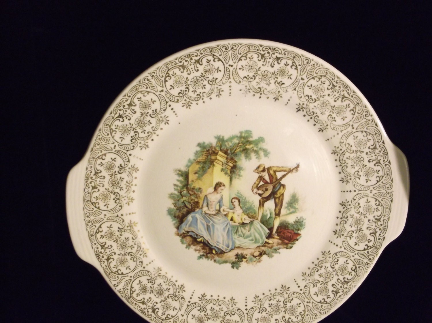 Vintage American Limoges Triumph China D’OR handled lip serving platte ...